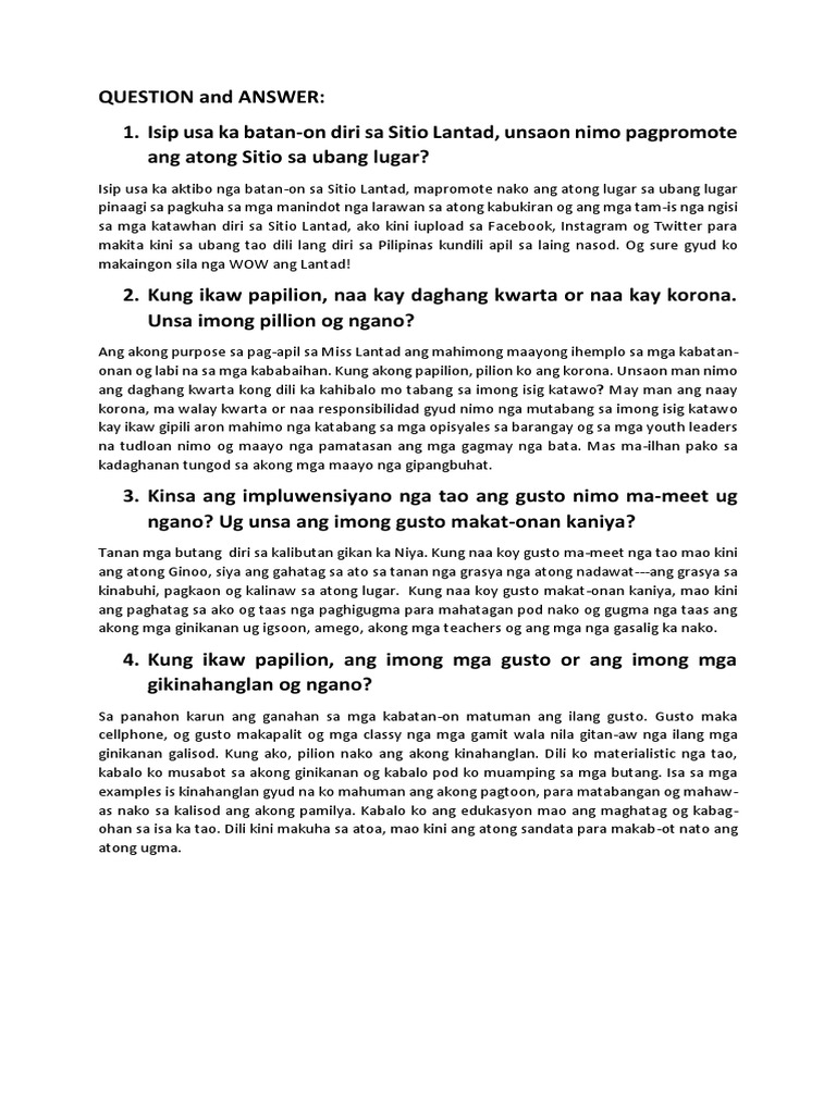 Question and Answer | PDF