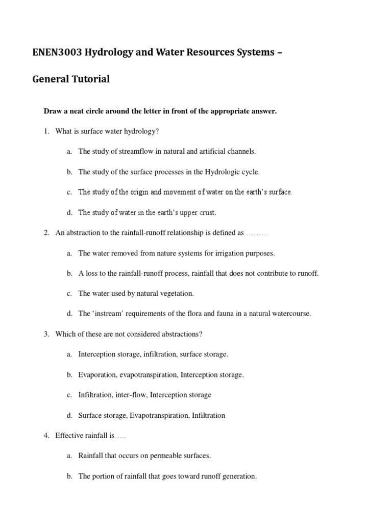 Hydrology Tutorial May 2017 | PDF | Discharge (Hydrology) | River