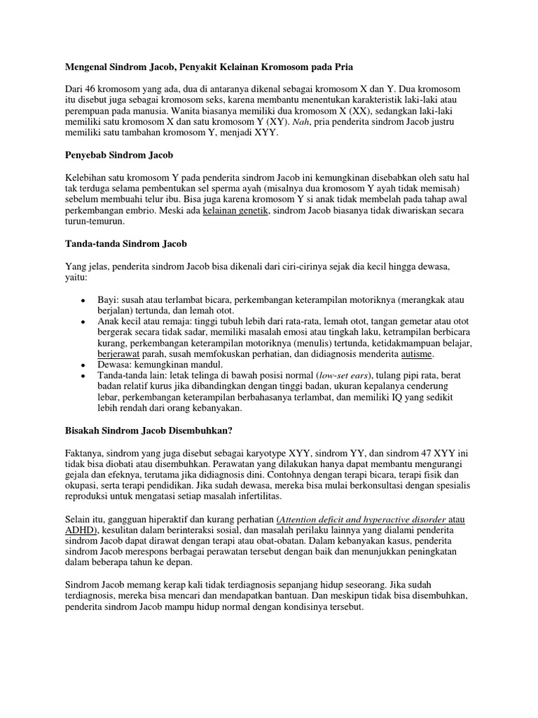 Mengenal Sindrom Jacob | PDF