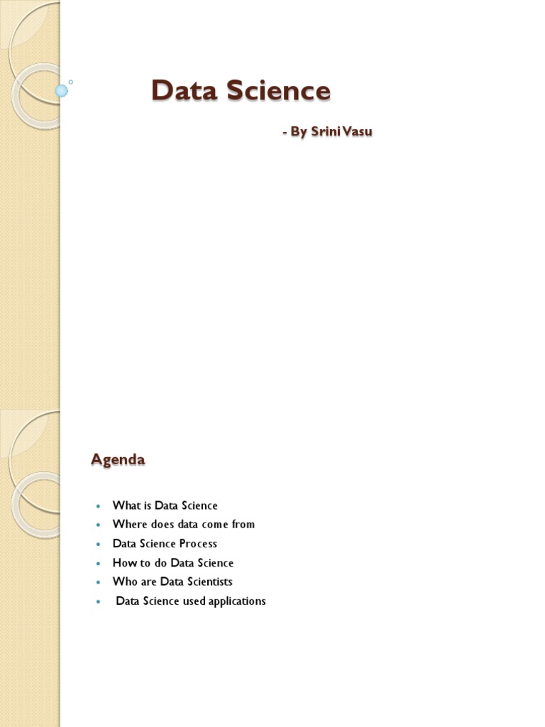 Data Science: - by Srini Vasu | PDF