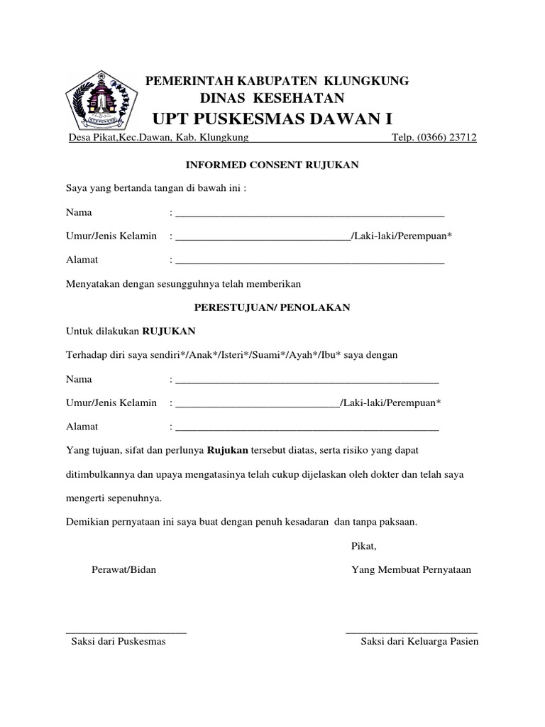 Informed Consent Rujukan | PDF