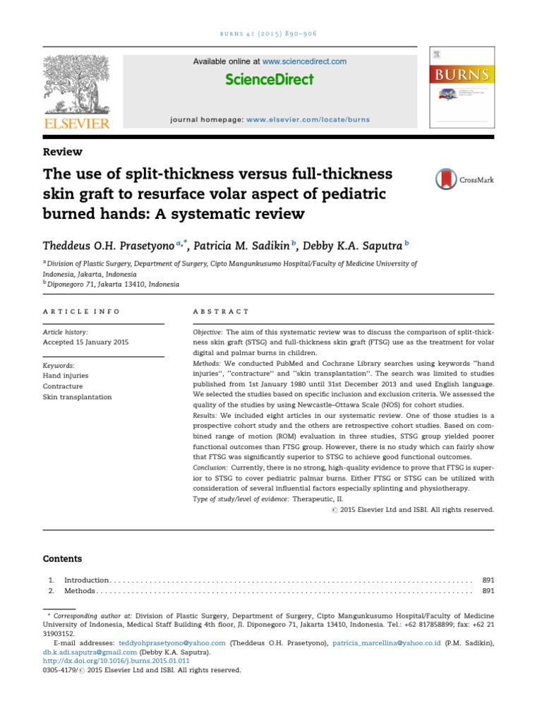 The Use of Split-Thickness Versus Full-Thickness Skin Graft To ...