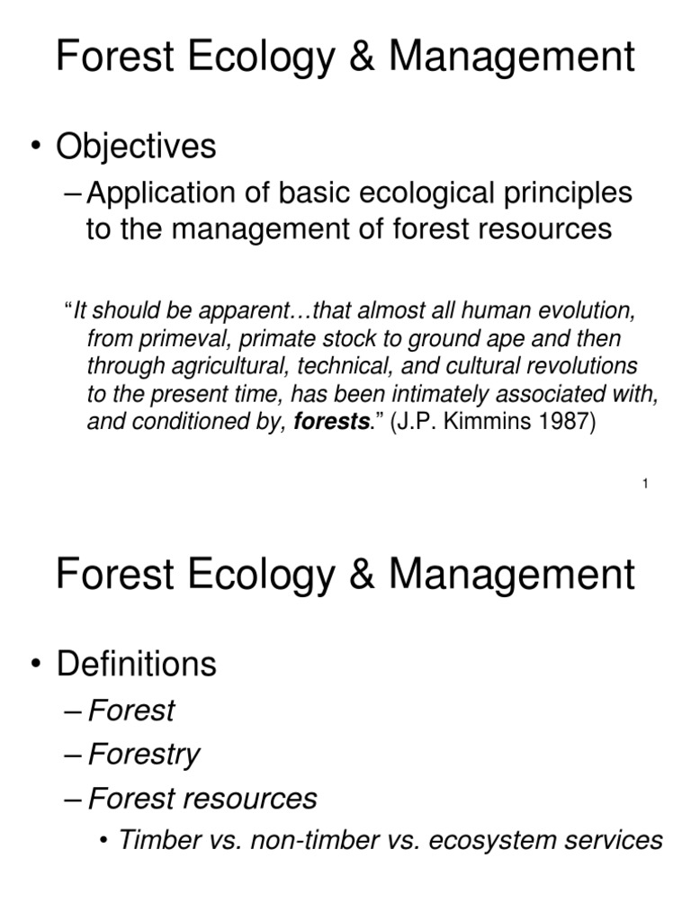Forest Ecology & Management: - Objectives | PDF | Forests | Forest ...