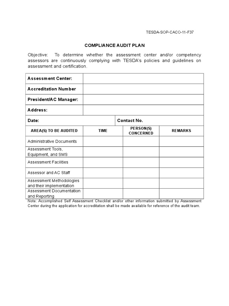 TESDA Compliance Audit Guide | PDF | Auditor's Report | Audit