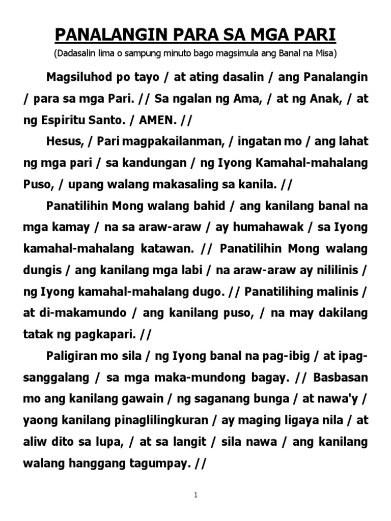 Panalangin para Sa Mga Pari | PDF