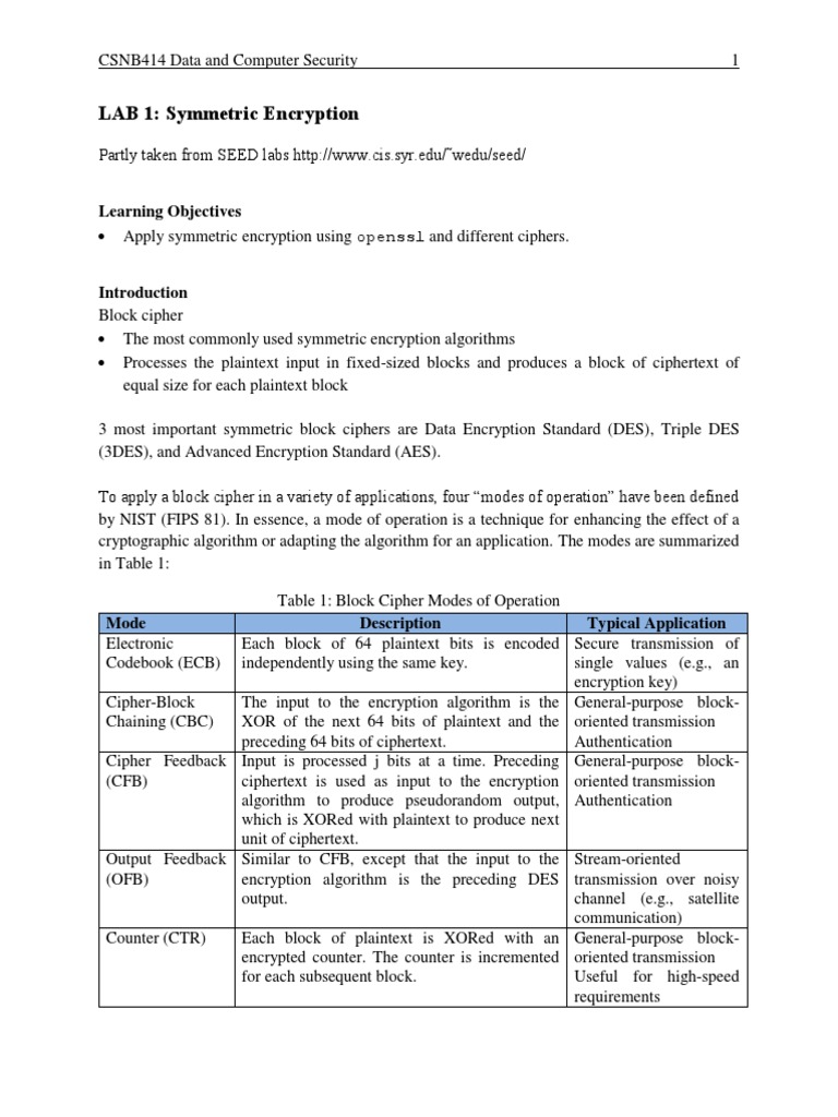 Exploring Symmetric Encryption Techniques Using OpenSSL | PDF | Cryptography | Secure Communication