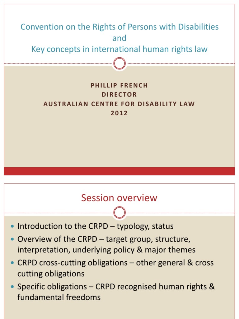 Intoduction To CRPD Key Concepts | PDF | Human Rights | Disability