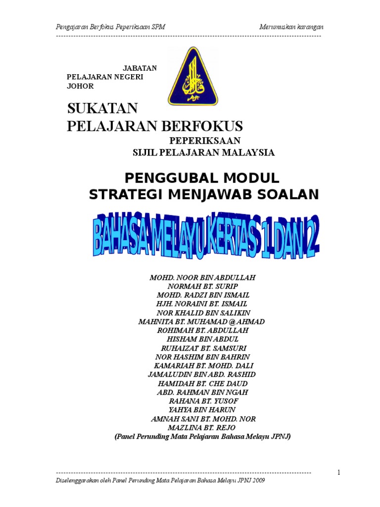Modul Mas JPNJ 2009 | PDF