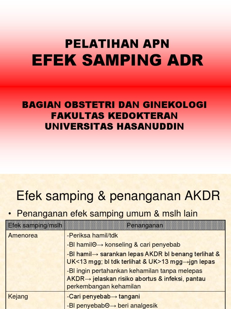 04 Efek Samping, Komplikasi & Penanganan AKDR | PDF