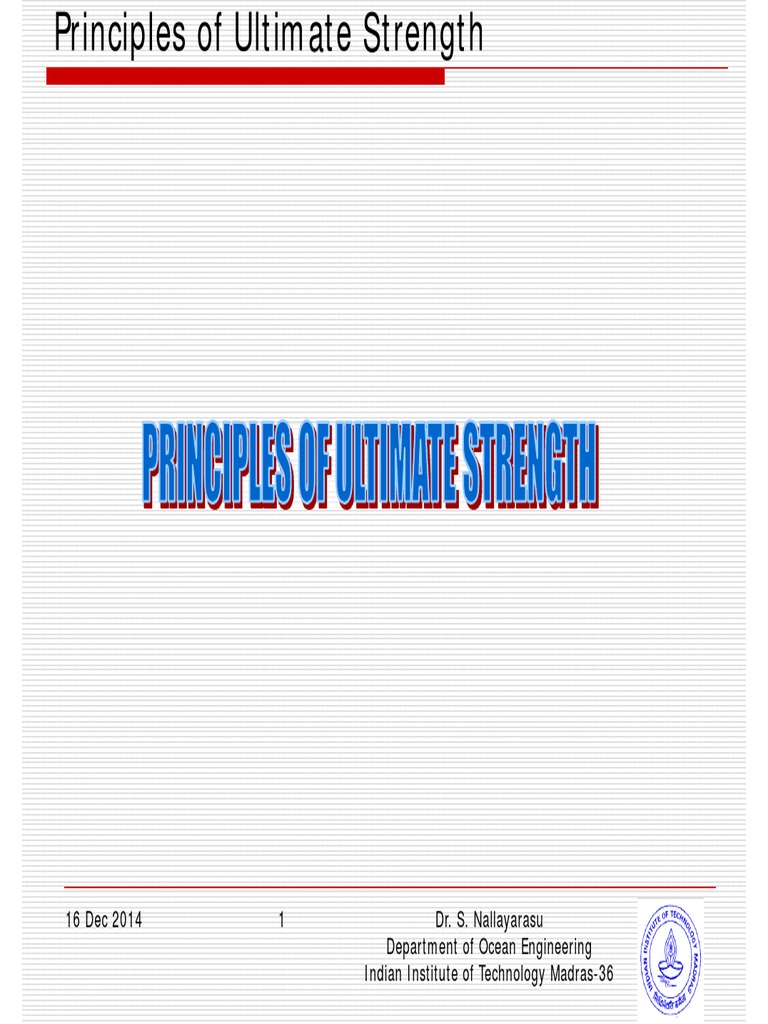 Ultimate Strength Principles | PDF | Buckling | Bending