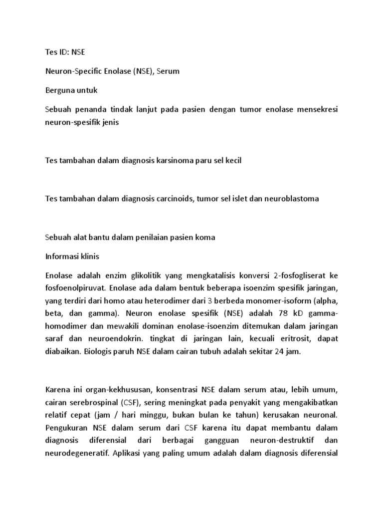 Tumor Marker (Nse) | PDF