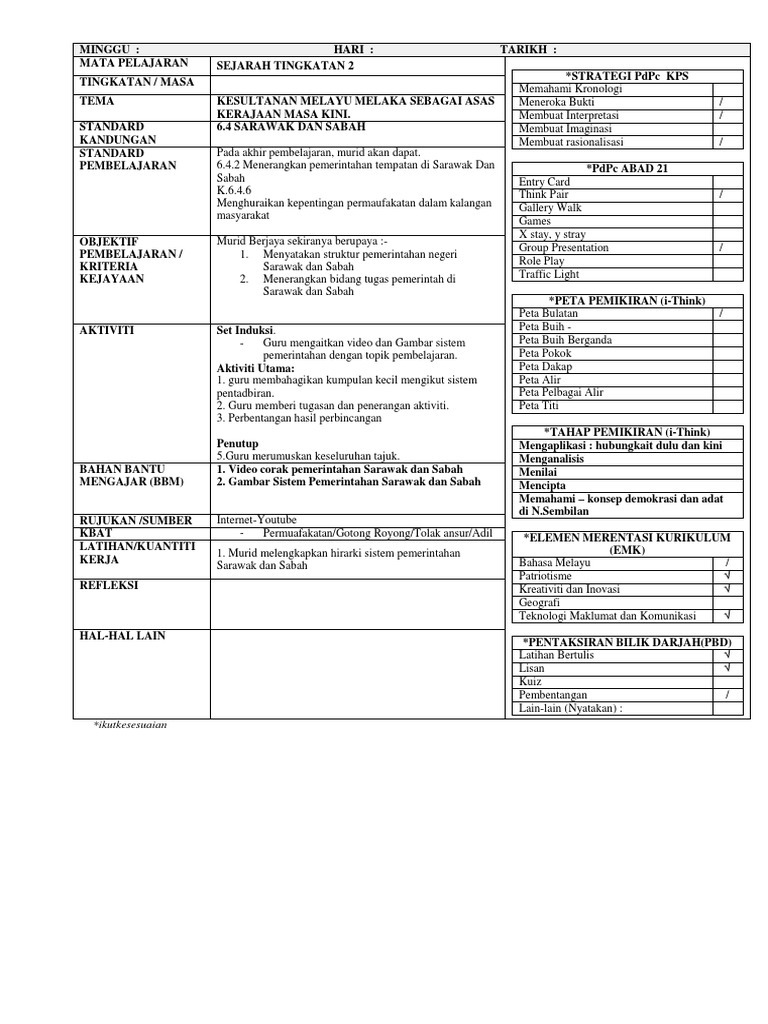 Contoh RPH Pak21 2 | PDF