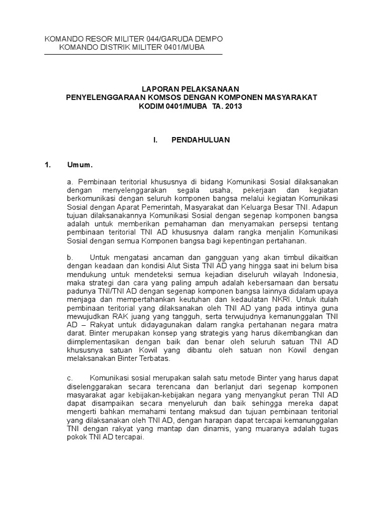 CTH Lap Komsos DGN Kommas | PDF