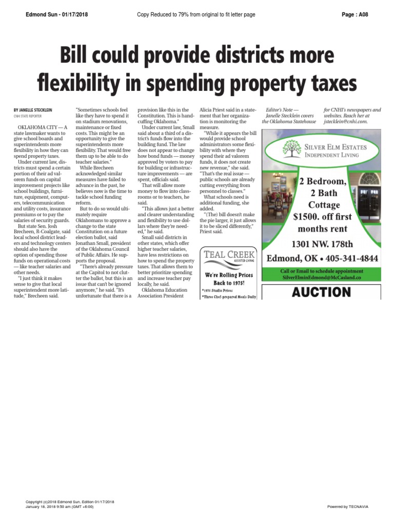 Edmond Sun 20180117 A08 0 | Download Free PDF | Taxes | Public Sphere