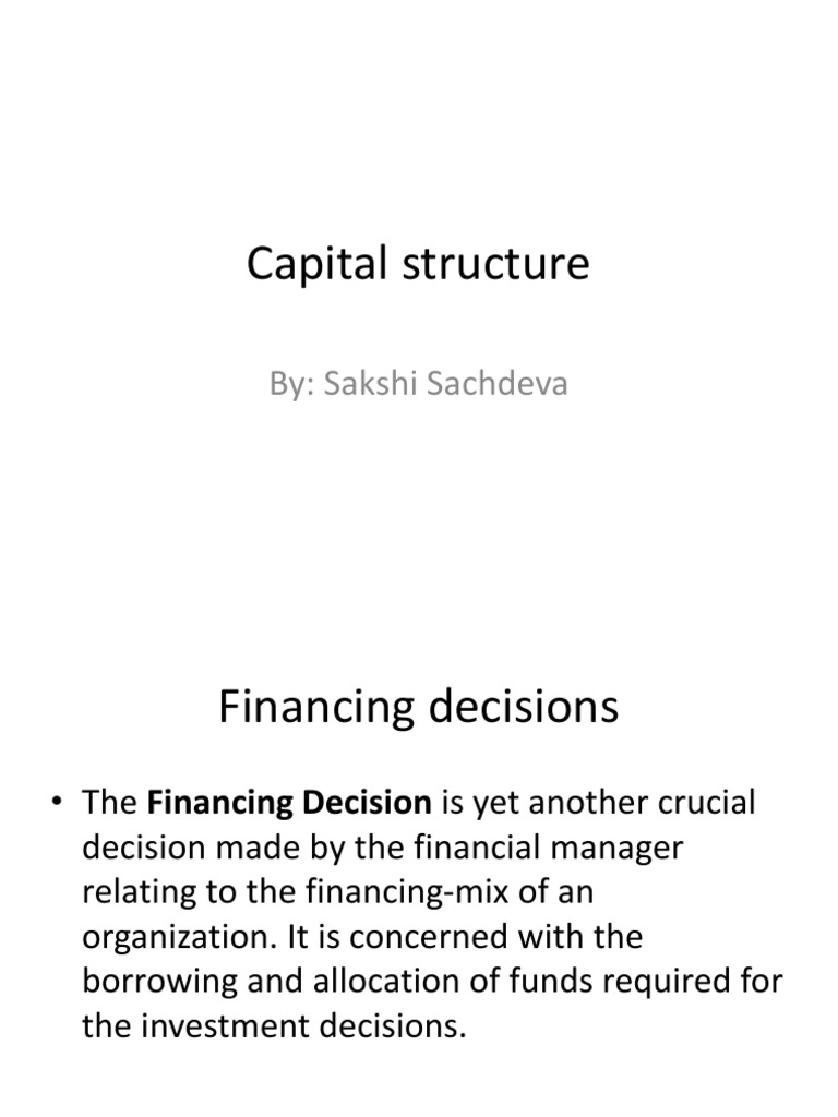 Chapter 2 Capital Structure | PDF | Financial Capital | Capital Structure