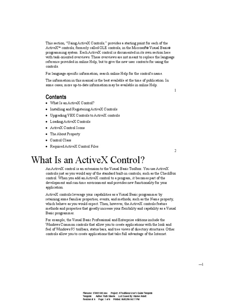 ActiveX Controls Overview | PDF | Icon (Computing) | Filename