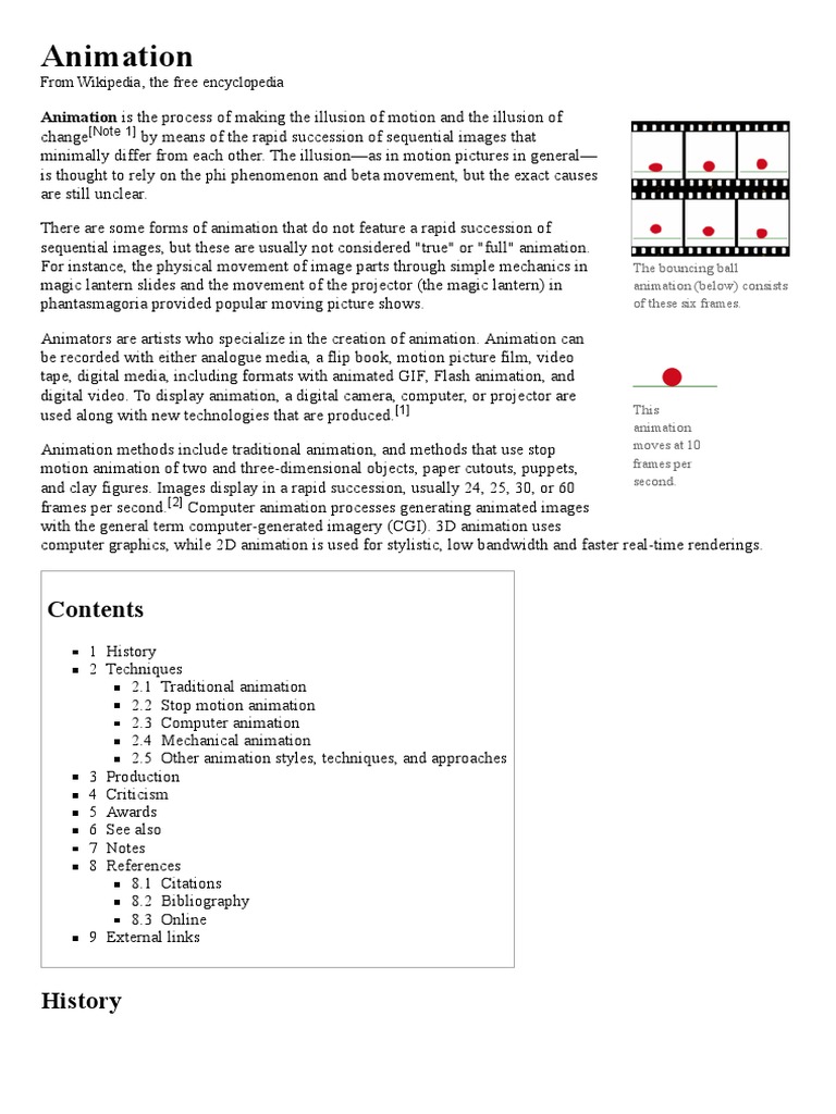 Animation - Wikipedia | PDF | Animation | Computer Animation