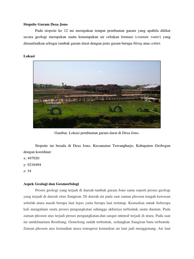 Stopsite Garam Desa Jono | PDF
