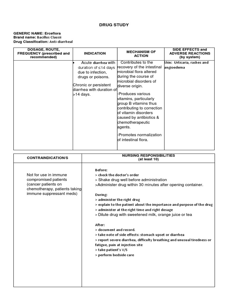 Erce Flora | PDF | Diarrhea | Adverse Effect