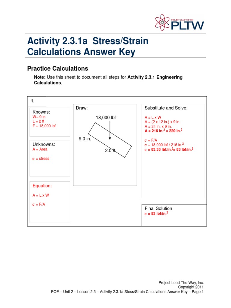 2 3 1 Answer Key | Download Free PDF | Strength Of Materials ...