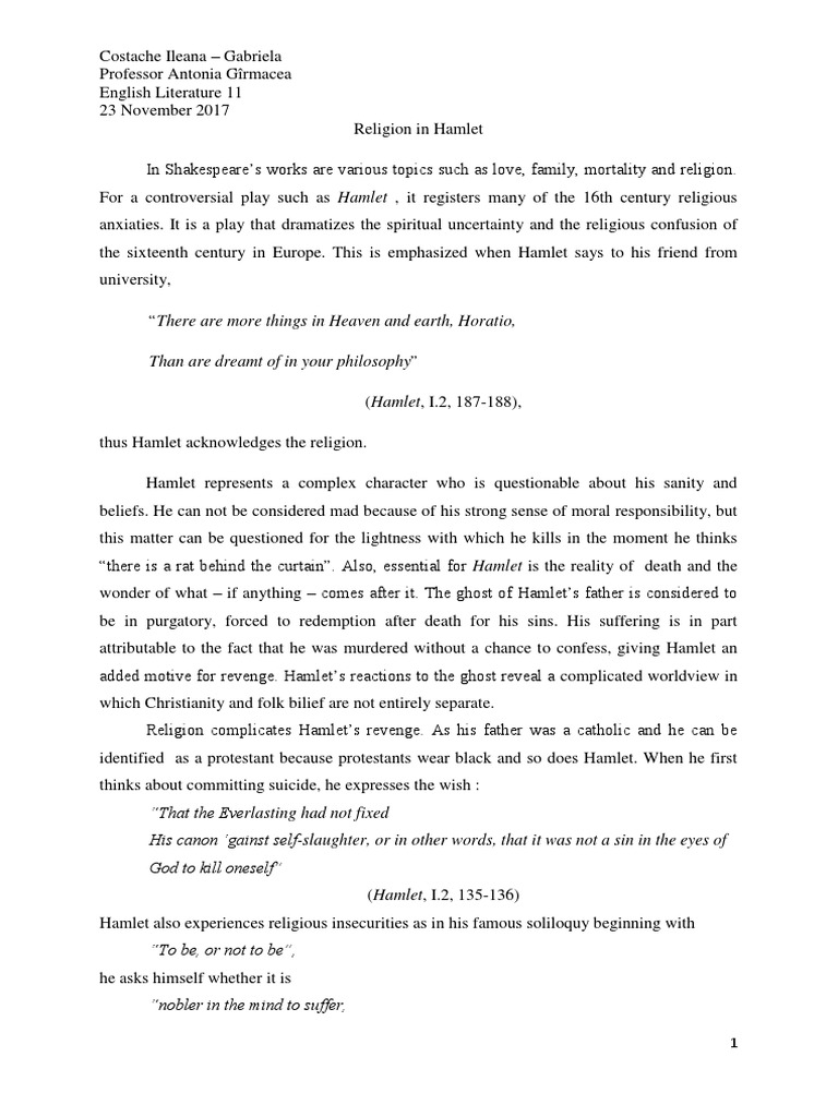 Hamlet MLA | PDF | Hamlet | Ghosts