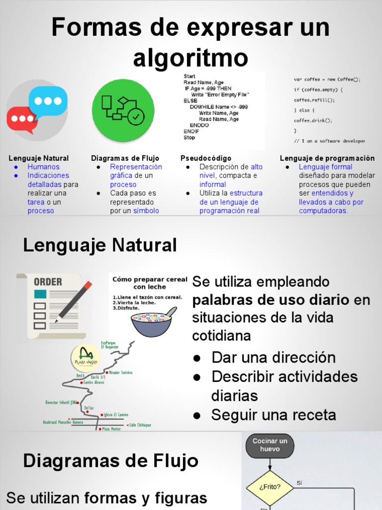 Formas de Expresar Un Algoritmo | Algoritmos | Lenguaje de programación