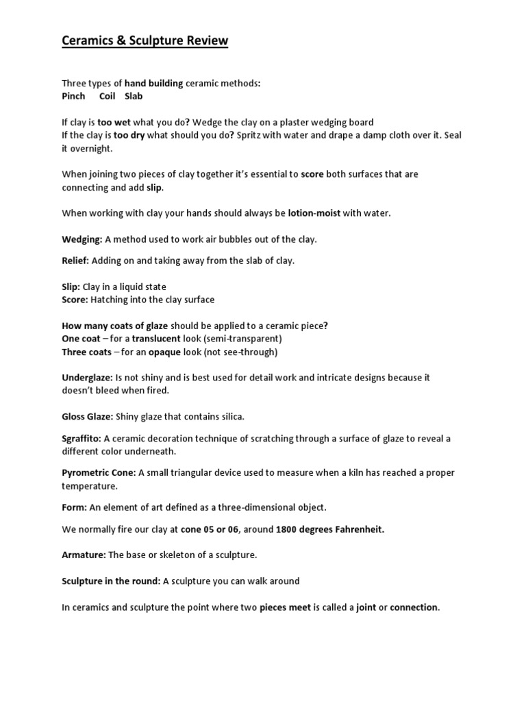 Handbuilding Techniques in Ceramics | PDF