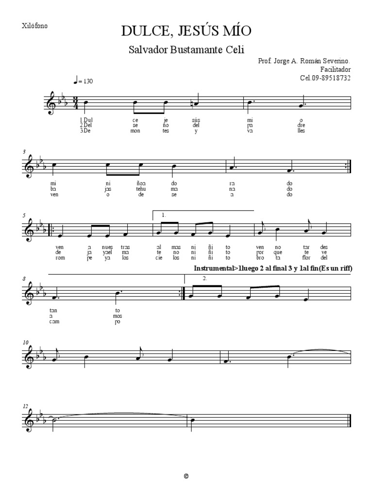 Dulce Jesus Mio - Xilófono