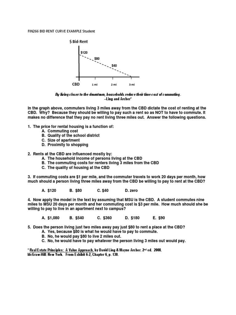 Bid Rent Curve Example Student | PDF