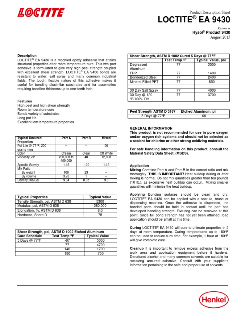 Loctite Ea 9430-En | PDF | Trademark | Adhesive