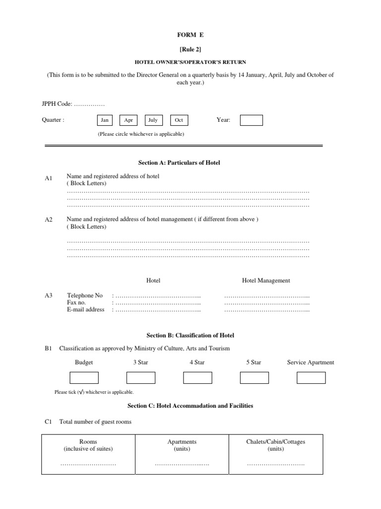 Form E | Download Free PDF | Business | Leisure