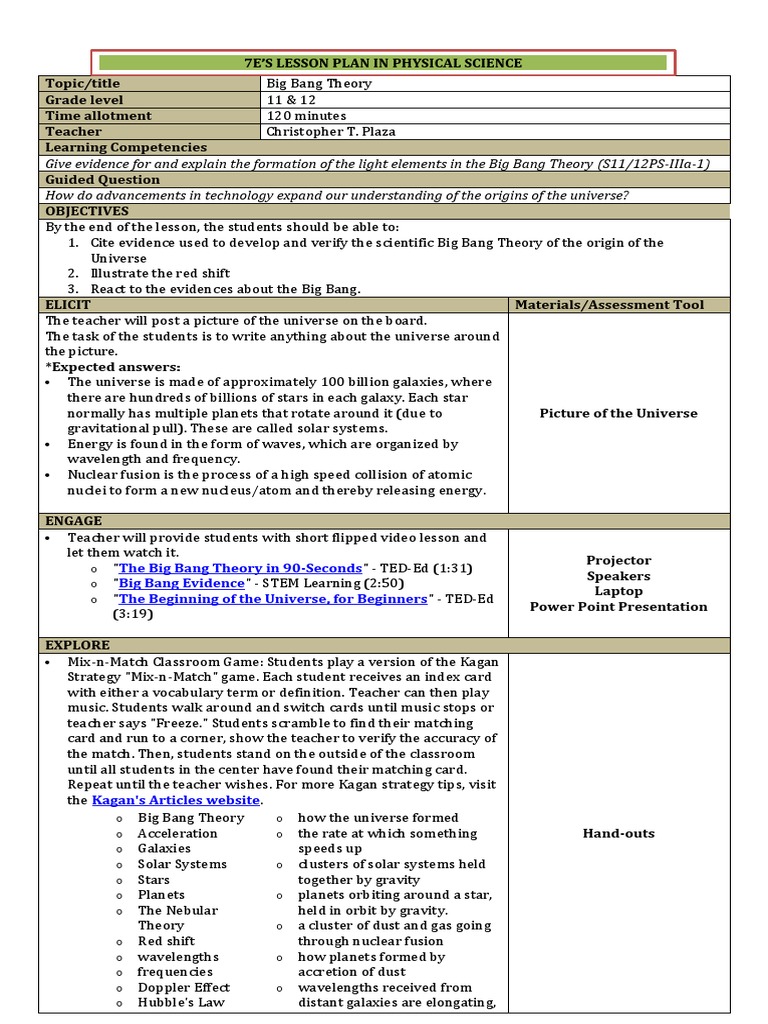 7e's Sample LP | PDF | Big Bang | Redshift