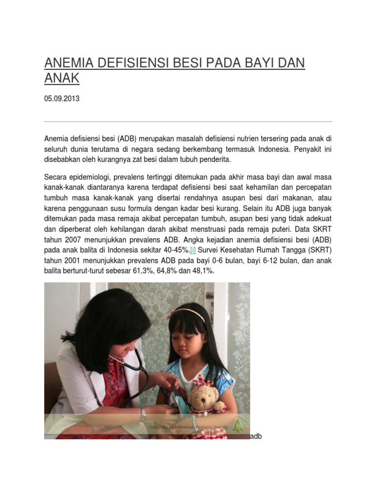 Anemia Pada Anak - IDAI | PDF