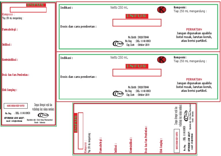 Contoh Kemasan Infus, Brosur Dan Etiket | PDF