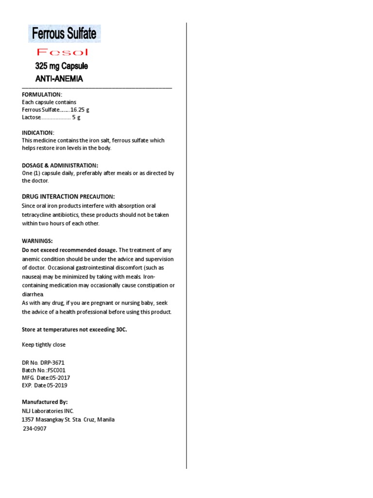 Feso4 Leaflet | PDF
