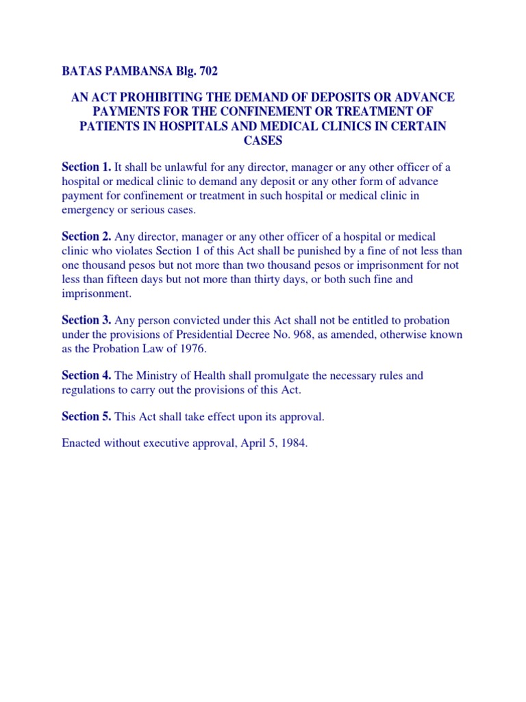 BATAS PAMBANSA BLG 702 | PDF
