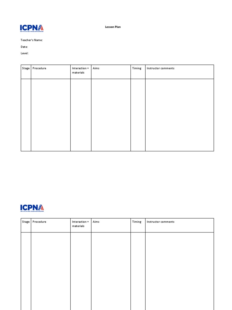Comprehensive Lesson Plan Template | PDF | Psychological Concepts ...