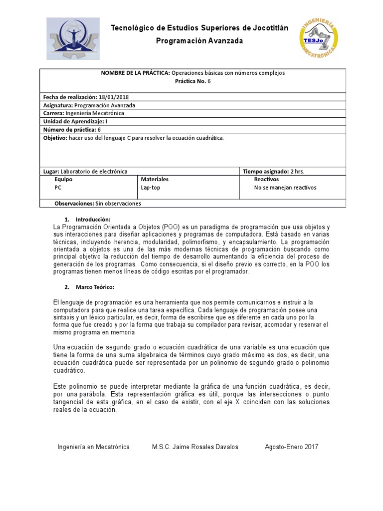 Operaciones con Números Complejos en C++ | PDF | Objeto (informática ...
