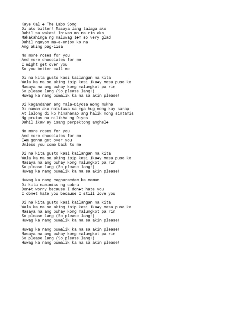 The Labo Song Lyrics by Kay Cal | PDF