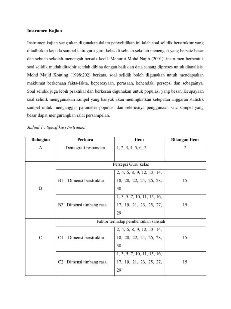 Instrumen Kajian | PDF