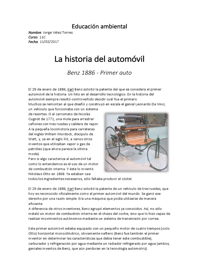 La Historia Del Automovil | PDF | Coche | Automóviles