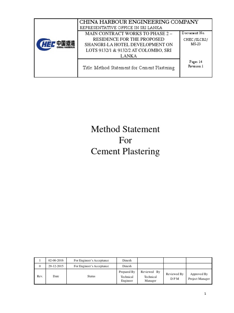 Cement Plastering Method Guide | PDF | Plaster | Wall