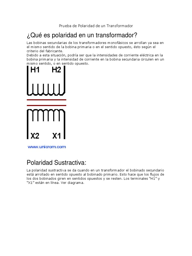 Prueba de Polaridad de Un Transformador | PDF