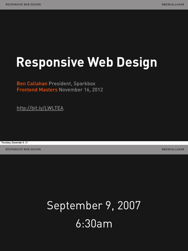 Responsive Web Design Slides | PDF | Responsive Web Design | Web Design