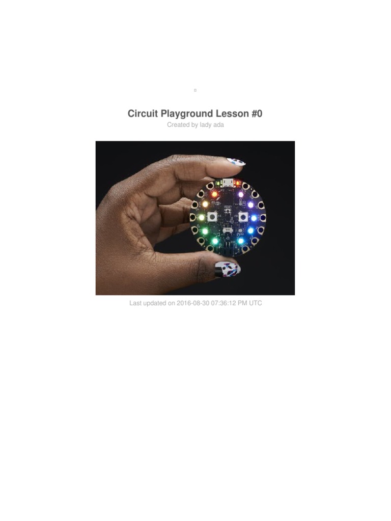 Circuit Playground Lesson #0: Created by Lady Ada | PDF | Usb ...
