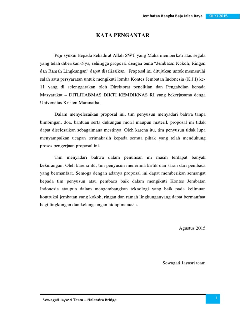 Proposal KJI Jembatan Baja 2015 | PDF