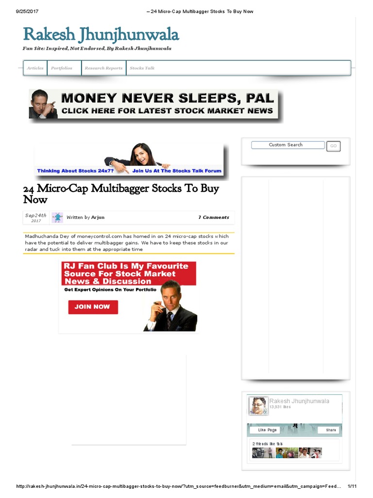 24 Micro-Cap Multibagger Stocks To Buy Now PDF | PDF | Stock Market | Stocks