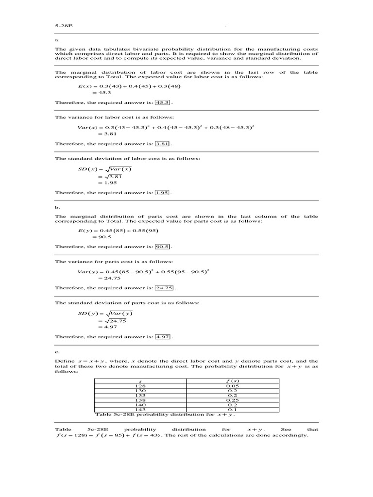 5 28e | PDF | Variance | Expected Value