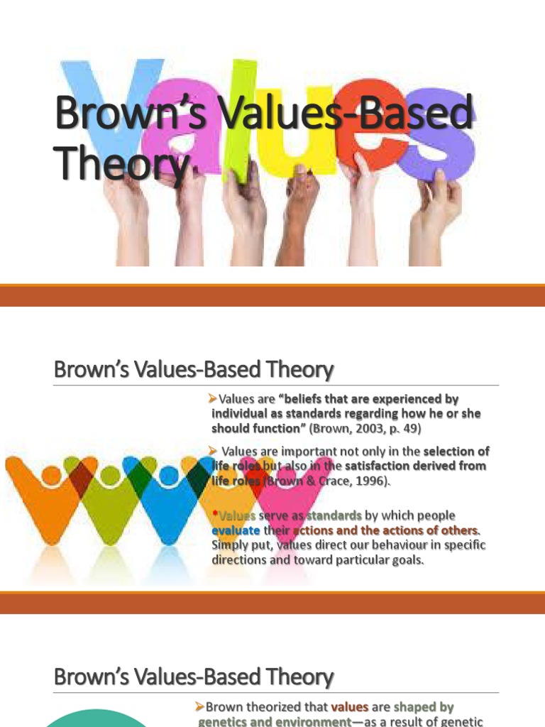 Brown's Values-Based Theory Career Guidance | PDF | Value (Ethics) | Choice