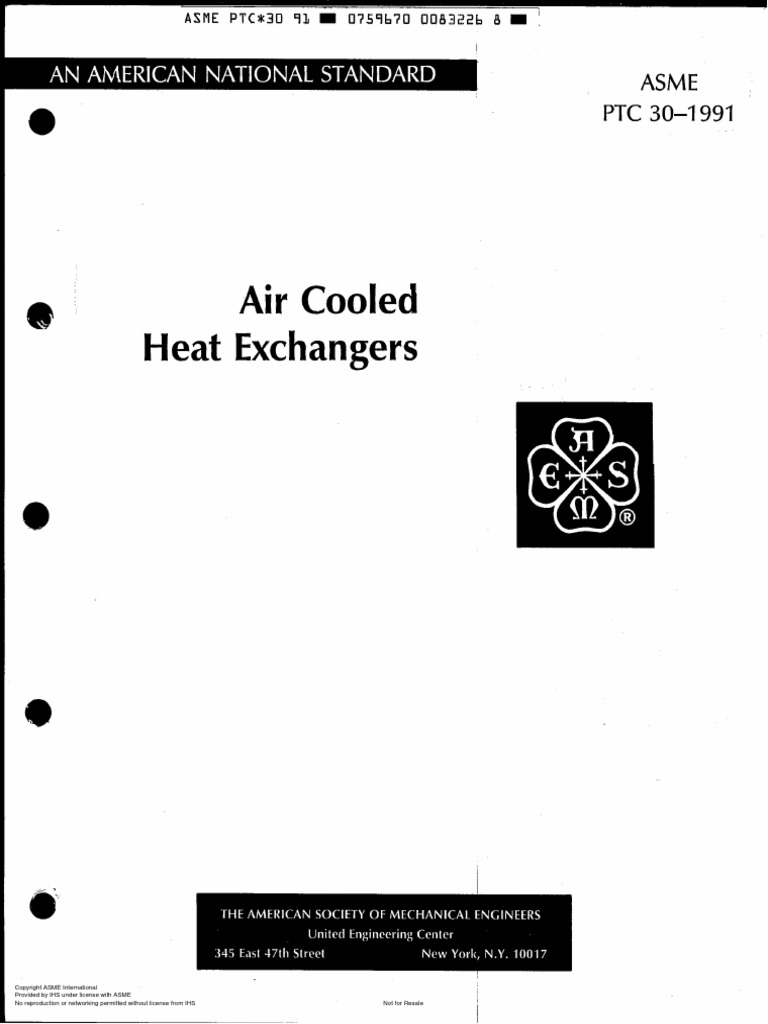 ASME PTC 30 For Air Cooler | PDF | Heat Transfer | Heat Exchanger